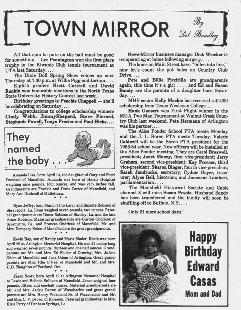 My first newspaper mention and other small-town news (1983) – Jason S ...