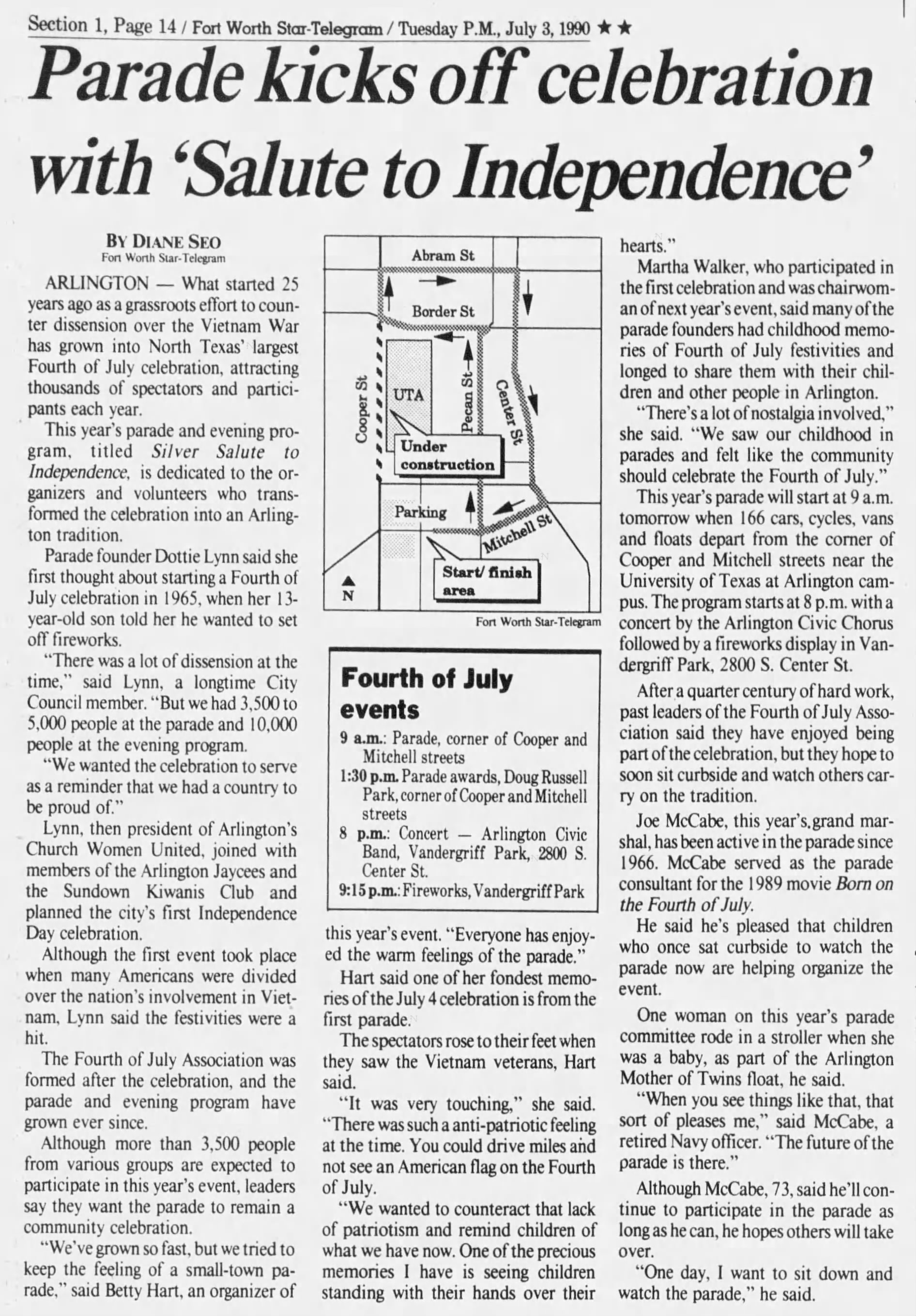 “Parade kicks off celebration with ‘Salute to Independence’” (1990 ...
