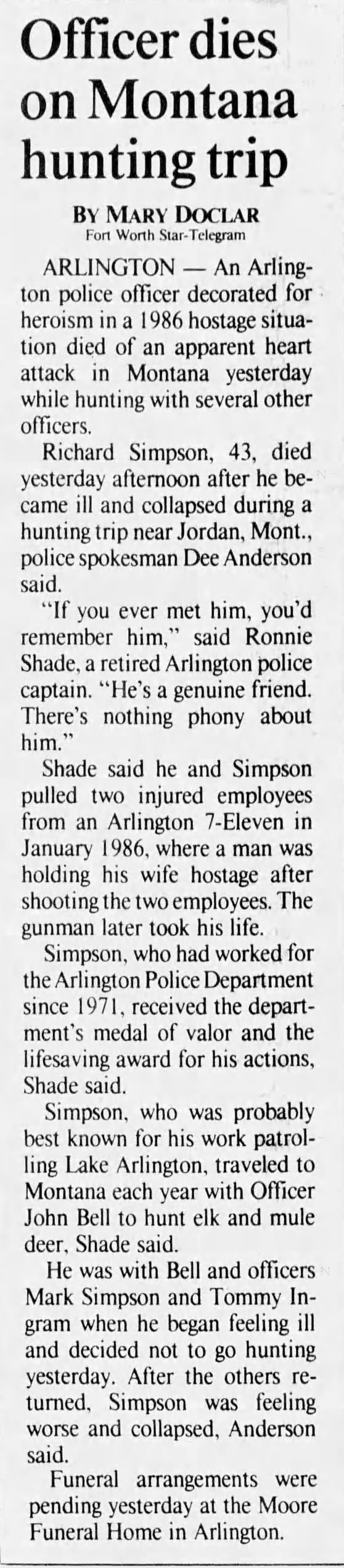 Remembering Officer Richard W. Simpson (1945-1990) – Jason S. Sullivan